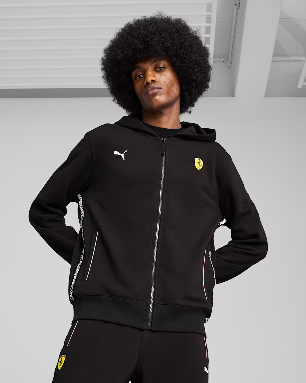 Scuderia Ferrari Puma Race Full Zip Hooded Sports Jacket Men Cotton ...