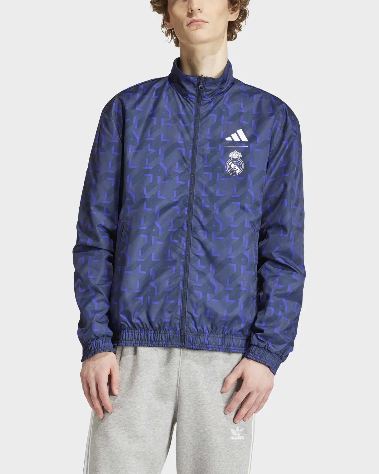 REAL MADRID Track Jacket adidas Anthem Stadium Pre match Reversible Man ...